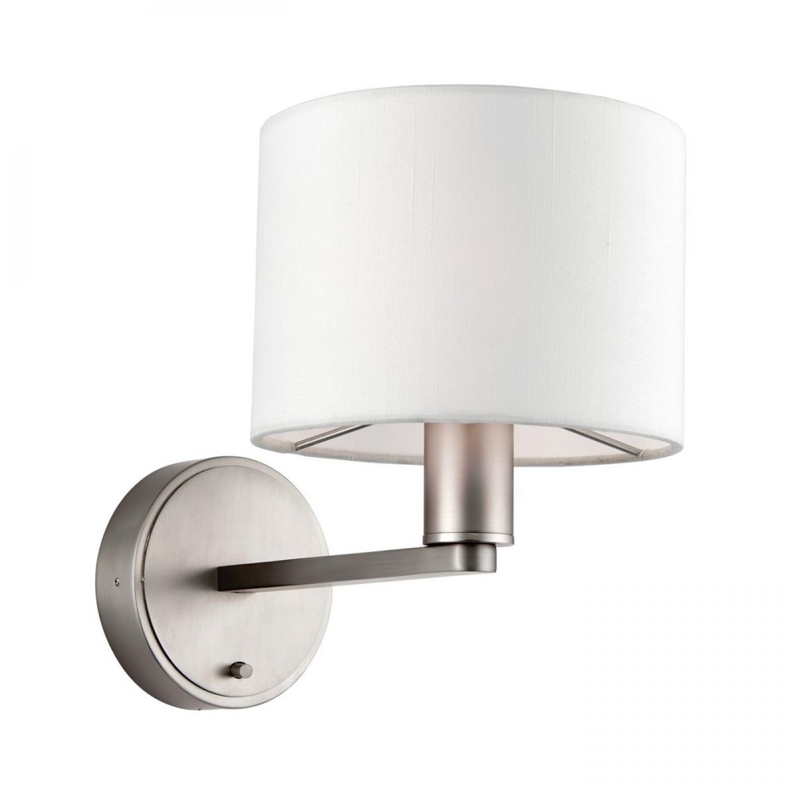 Endon 61608 Daley - Nickel Wall Lamp with Vintage White Shade