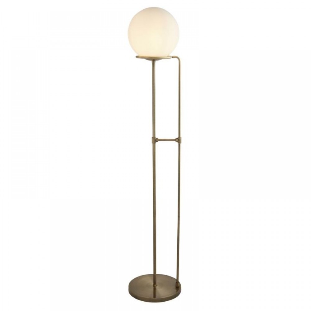 Searchlight 8093AB Sphere - White & Antique Brass Floor Lamp