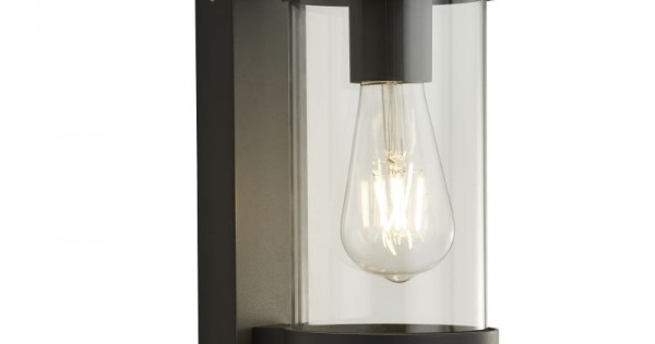 Searchlight-8631BK Bakerloo - Clear Glass & Black PIR Wall Lamp
