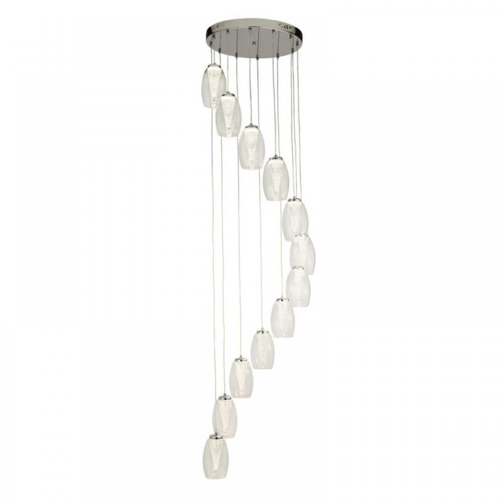 Searchlight 97291-12CL Cyclone - LED Clear & Chrome Cluster