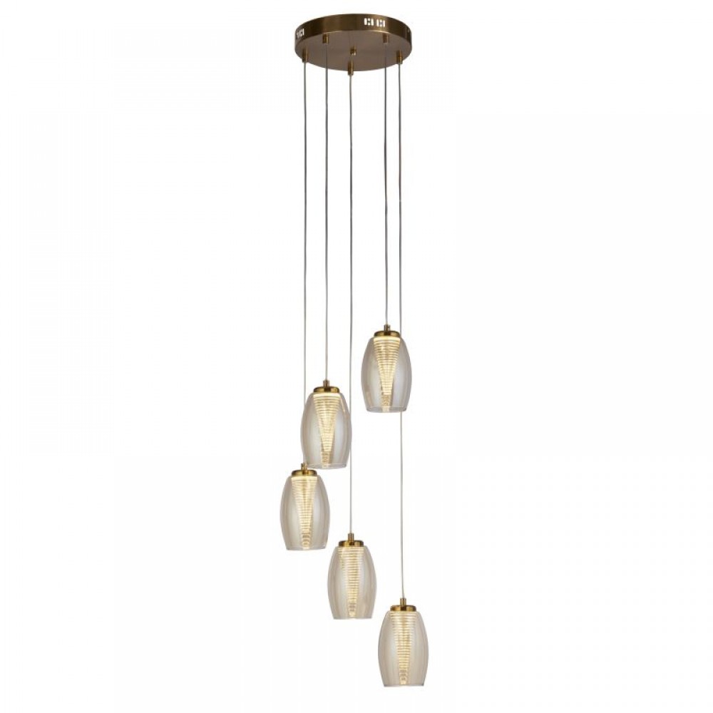 Searchlight 97291-5CP Cyclone - Bronze 5 Light LED Cluster