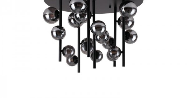 Ideal Lux 328386 Perlage - Black 18 Light Semi Flush