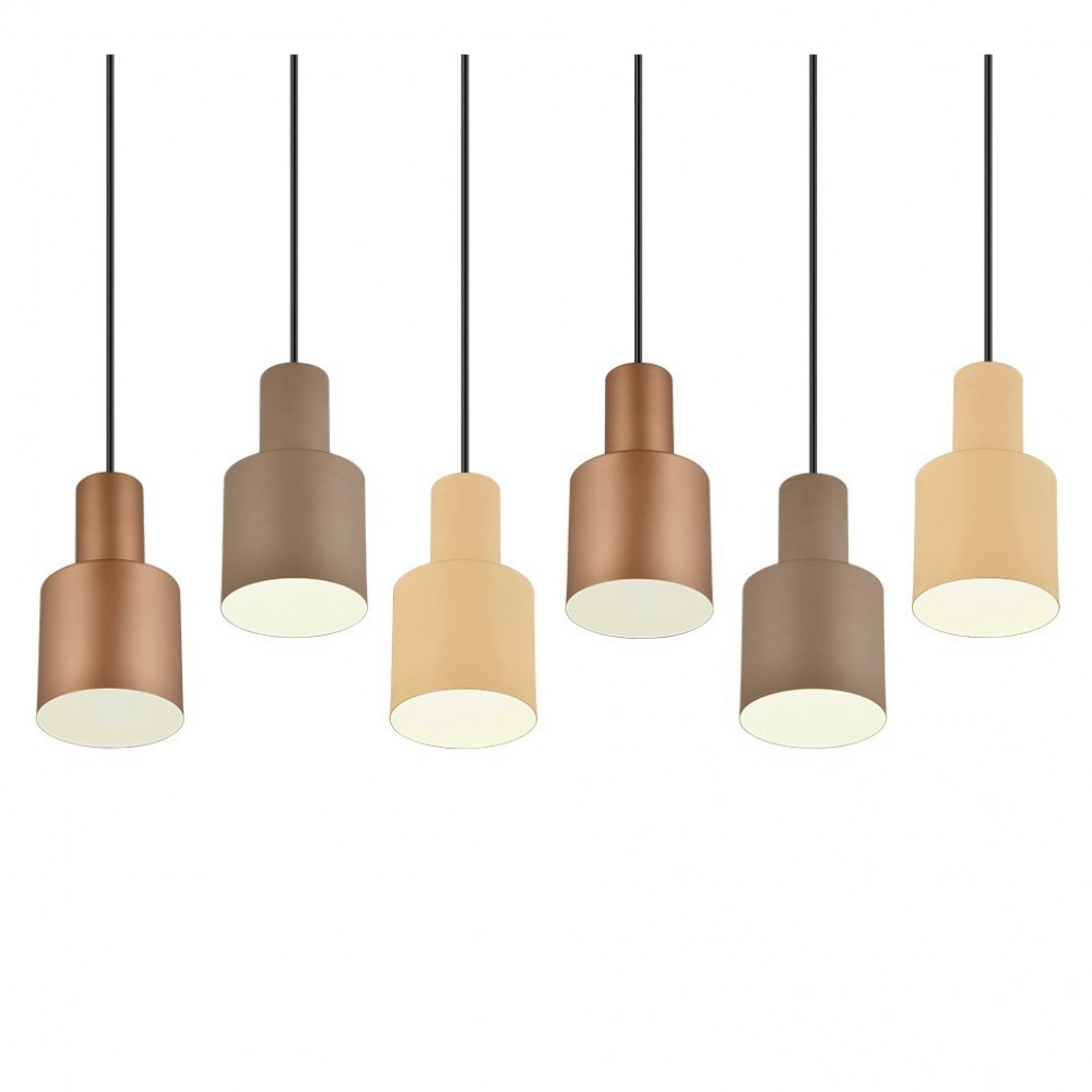 Trio 319400617 Agudo - Black 6 Light over Island Fitting